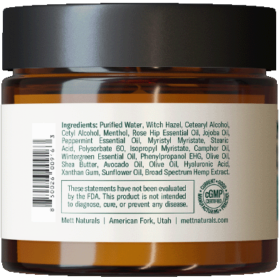 Recovery, Broad Spectrum Topical Cream, 2 oz - Peppermint – Mett Naturals